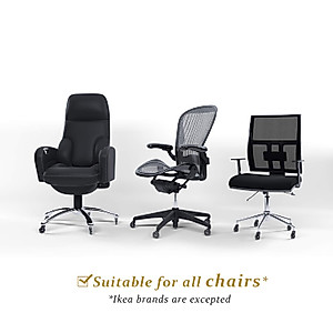 Office Chair Caster Wheels (Set of 5) [Heavy Duty, Soft Rubber, Fully Safe for All Floors incl. Hard-Wood] Desk Chair Roller Style Caster Wheel Replacement - Black Color