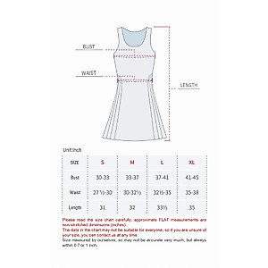 Women's Tennis Dress Workout Dress Sleeveless Athletic Dress for Golf Girl Sportwear Tennis Dresses,no Shorts