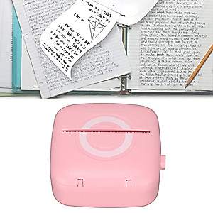 EBTOOLS Pocket Phone Printer, 200DPI Mini Portable Thermal Printing Machine, Black and White, with Printing Paper, for Picture, Memo, Blessing, Schedule, Label(Pink)