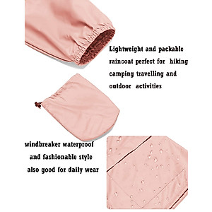 Avoogue Raincoat Women Lightweight Waterproof Fishing Rain Jackets Packable Outdoor Hooded Windbreaker (Pink XL)