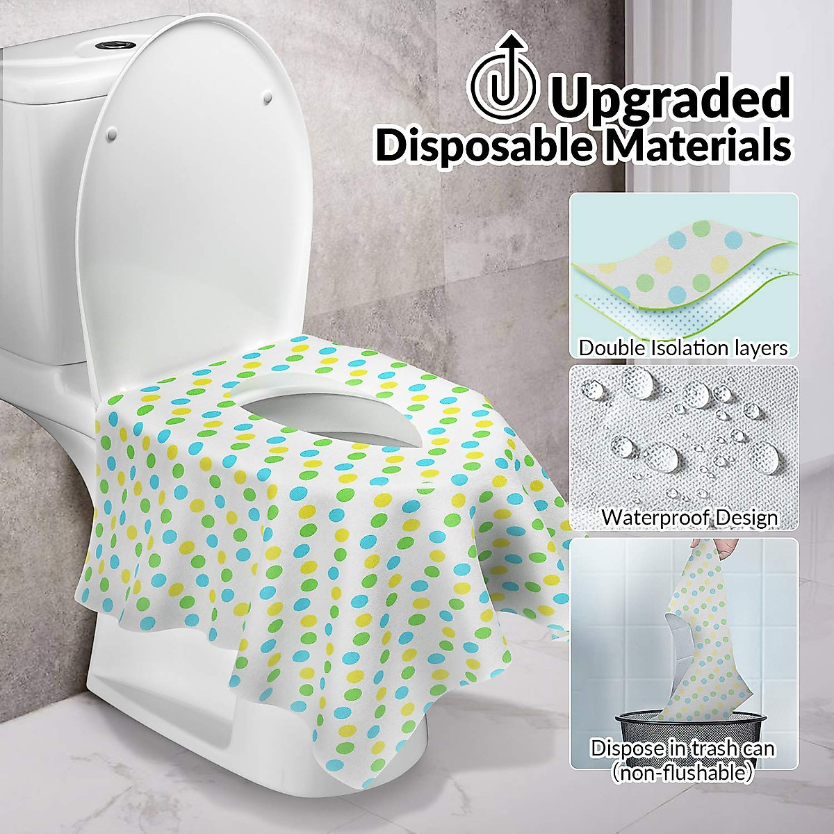 Gimars 20 Packs XL Large Full Cover Disposable Travel Toilet Potty Seat Covers - Individually Wrapped Portable Potty Shields for Adult, The Pregnant, Kids and Toddler Potty Training
