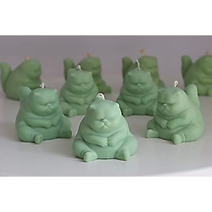 Brighter Sky Grumpy Cat Candle, Natural Premium Soy Wax, French Vanilla, Aesthetic Candles, Gift Ideas, Candle Décor, Gift for Her, Candle Gift, Gift for Friend, Decorative Candles (Green)