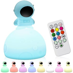 Cool Night Light for Kids Boys Bedroom, Spaceship Rocket Cute Toddler Lamp 9 Colors Changing Baby Nursery Aesthetic USB Rechargeable Battery Nightlights Kawaii Room Decor Christmas Gifts for Teen