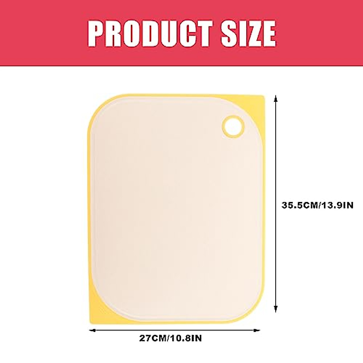 Kichvoe Plastic Cutting Board Kitchen Chopping Board Multifunction with Hanging Hook for Food Fruit Vegetable Meat Camping Supplies