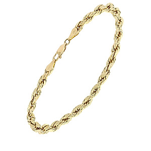 MCS Jewelry 10 Karat Yellow Gold Rope Chain Necklace 3.0mm (Length: 18”-24") (22)