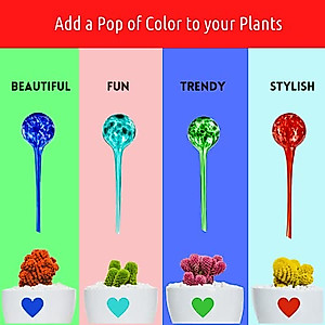 LGL Plant Watering Globes - 2 Pieces. Decorative Self Watering Planter Inserts Made From Hand-Blown Durable Glass. Keep your Outdoors and Indoor Plants Healthy. Ideal Plant Lover Gift (2pk Small)