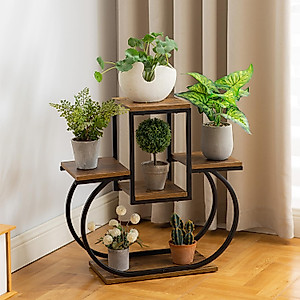 CHPHI Plant Stand Indoor Creative Heart Shape Plant Stand Indoor, Outdoor Wood Plant Stands for Multiple Plants, Tiered Plant Shelf Table Plant Pot Stand for Living Room……