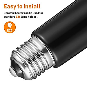 Ipetboom Reptile Heat Emitters, 3 Pcs Reptile Ceramic Heat Lamp 150w Heat Lamp Bulbs for Reptiles Heat Emitters for Reptile E26