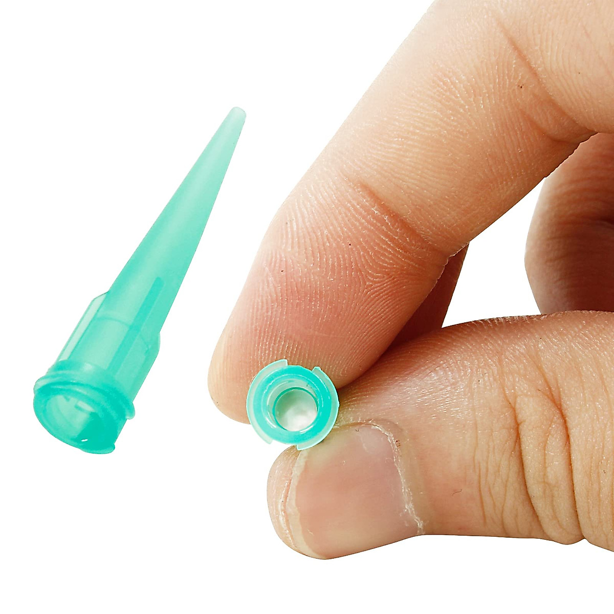 Zorveiio 50 Pack 18Ga 1.18 Inch Blunt Tip Dispensing Neddle,Green Plastic Syringe Blunt Tip Neddle,Tapered Luer Lock Dispensing Needles for Industrial Use