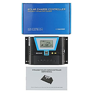 PowMr 60A PWM Solar Controller, 12V 24V 36V 48V Auto with LCD Display, Dual USB Output Charge Controller for AGM, Gel, Flooded, Lead-Acid and Lithium Battery