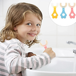 DOITOOL Silicone Toothbrush U Shape Toothbrush Manual Training Toothbrush Waterproof Soft Oral Cleaner for Child 12pcs