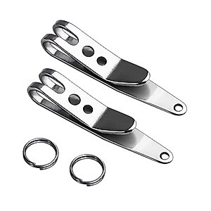 UltraTac Deep Carry Knife Pocket Clip Nano, Multi-Purpose Pocket Suspension Clips for Keys, Flashlights, Knives - Stainless Steel (2 Pack)