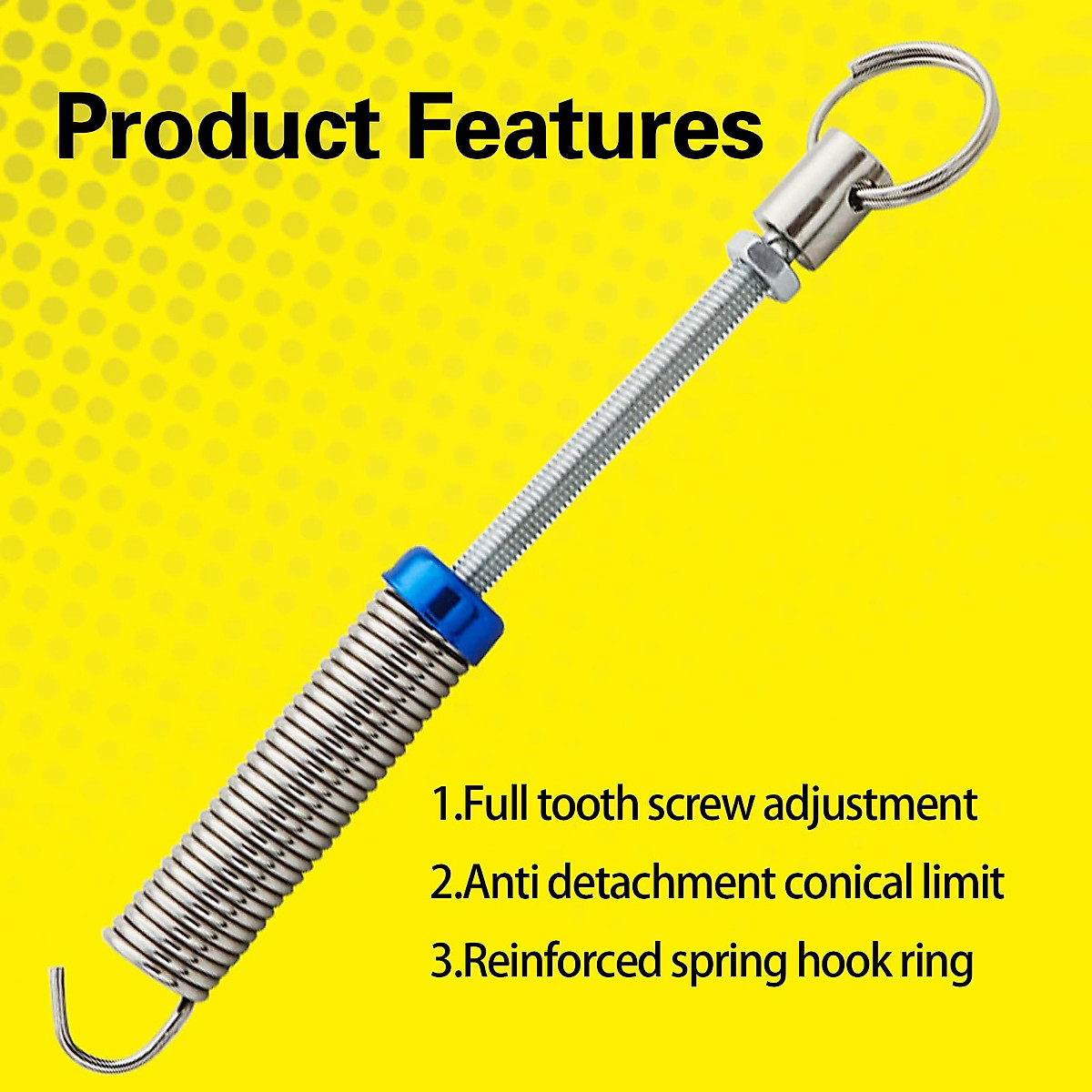 Crynod 2 PCS Car Trunk Lid Modification Spring Accessory with Clamp, Adjustable Metal Vehicle Lifting Spring Accessories, Universal Automotive Trunk Spring Replacement for SUV Truck RV (Silver)