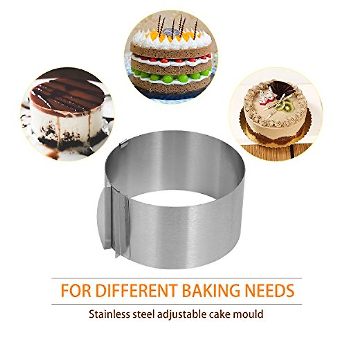 Adjustable 6-12 Inch Circle Cookie Cutter - round cake cutter Mousse Layered Cake Mold Baking Ring (6-12inch)