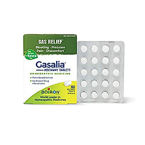 Boiron Gasalia Tablets for Relief from Gas Pressure, Abdominal Pain, Bloating, and Discomfort - 60 Count