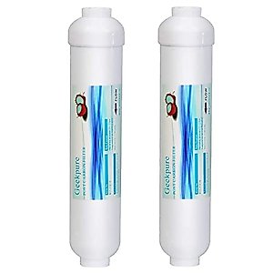Geekpure 10 inch Inline Post Activated Carbon Water Filter Replacement Cartridge for Reverse Osmosis System -1/4" NPT Thread-Pack 2