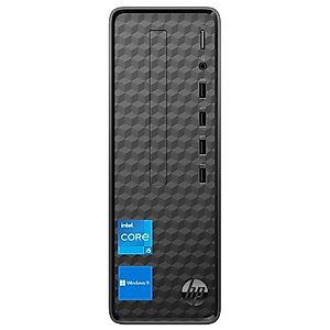 HP 2023 Slim Desktop, 12th Gen Intel Core i5-12400, 16GB RAM, 1TB PCIe SSD, VGA, HDMI, Wi-Fi, Wired KB & Mouse, Windows 11 Home, Black
