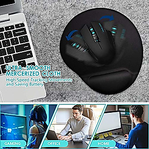 Ergonomic Mouse Pad with Superb Comfortable Wrist Rest Support Bar - Silicone Gel Mousepad with Non-Slip PU Base for Office, Home & Gaming