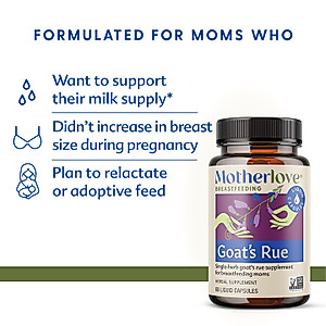 Motherlove Goat’s Rue (60 liquid caps) Lactation Supplement for Breast Tissue Development & Supporting Breast Milk Supply —Non-GMO, Organic Herbs, Vegan, Kosher, Soy-Free