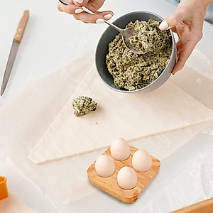 jojofuny 2 Pack 8 Grid Egg Tray, Wooden Egg Holder, 6 Holes Egg Plate Wood Egg Tray Organizer Rack Eggs Plates Egg Storage for Fresh Egg