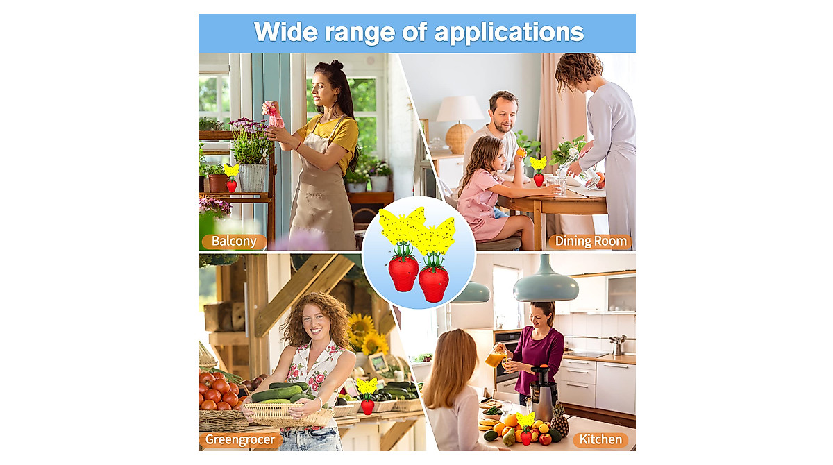 Fruit Fly Trap for Indoors,Effective Fruit Fly Killer Catcher Gnat Trap ...