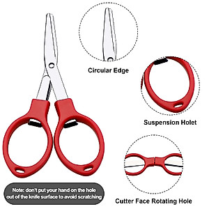 Folding Scissors Small Foldable Scissors Mini Travel Stainless Steel Portable Scissors Bulk Glasses Shaped Anti Rust Sewing Cutter Shear for Nurse Week Gifts School Office Supplies(50 Pcs)