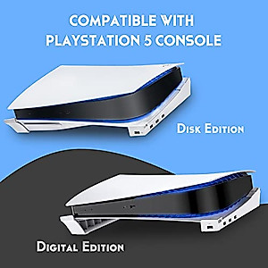 PS5 Horizontal Stand with 4 USB Extension, Including Data Interface and Charging, PS5 Accessories Base Stand Compatible with Playstation 5 Console Disc & Digital Editions