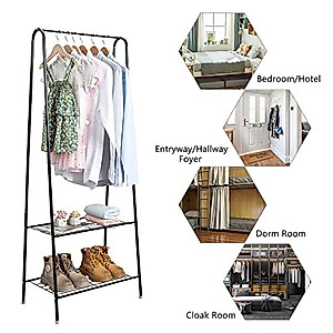 MAXCBD High Portable Metal Clothes Closet Organizers Hanger Steel Garment Rail Rack