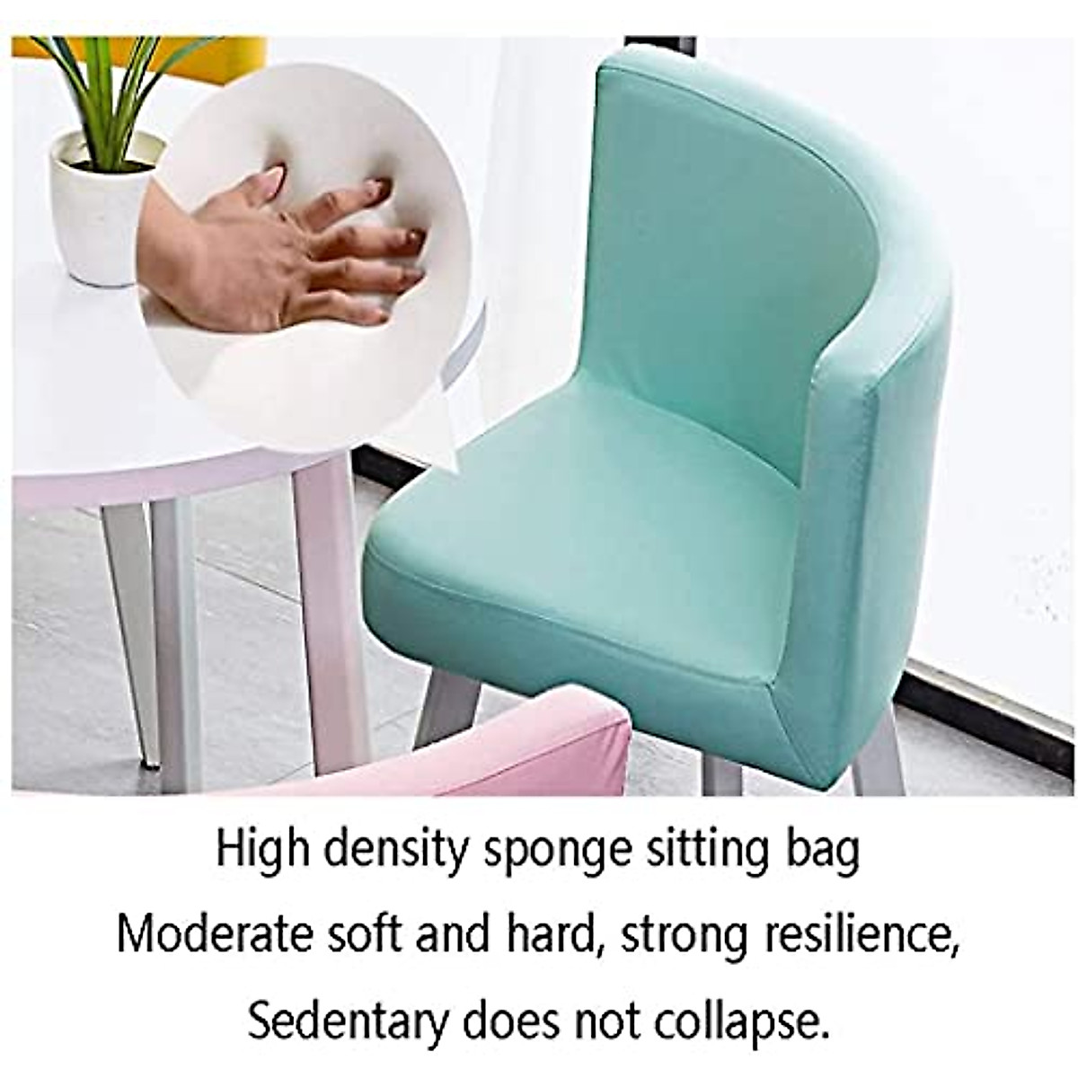 Conference Reception Room Coffee Table with Chair, Nordic Reception Desk and Chair Combination Negotiation Table and Chairs Shop Meeting Table and Chairs Office Round Table Wooden Table ( Color : Pink