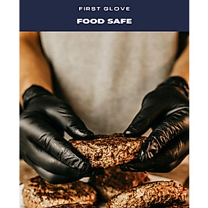 FIRST GLOVE Volt 2X-Large 900 Ct. 6 Mil Black Nitrile Disposable Gloves - Food Safe Disposable Gloves, Disposable Cleaning Gloves, Micro Textured Gloves for Enhanced Grip, Latex Free Gloves