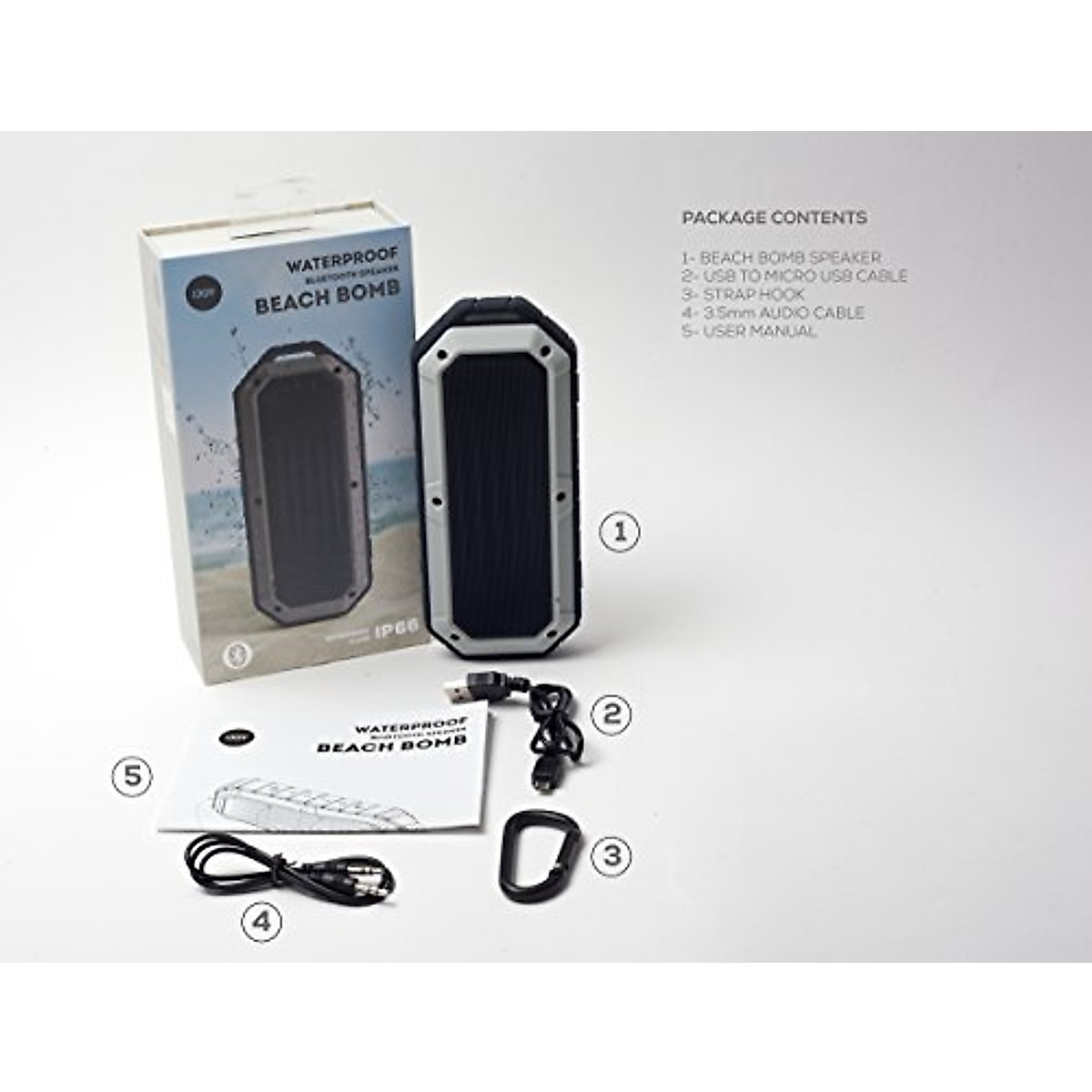 iJoy Beach Bomb IP66 Waterproof Shockproof Portable Bluetooth Speaker - Indigo (IND)