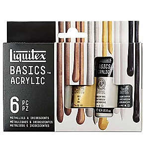 Liquitex Basics Metallics & Iridescents Acrylic Paint Set