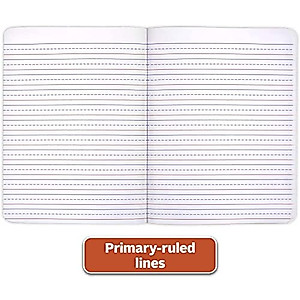 Mead Primary Composition Notebook K-2, 12 Pack Primary Ruled Composition Book, Color May Vary, Grades K-2 Writing Dotted Lined Notebook, 100 Sheets (200 Pages) 489902ELG