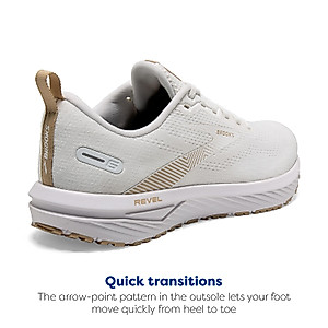 Brooks Women’s Revel 6 Neutral Running Shoe - White/Khaki - 7.5 Medium