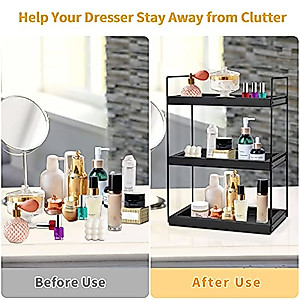 3 Tier Bathroom Countertop Organizer，Counter Standing Rack Cosmetic Organizer Holder,Bathroom Counter Organizer and Storage Shelf,Bathroom Counter Trays Storage,Kitchen Spice Counter