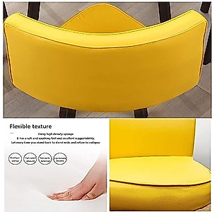 MEFFEE Office Reception Round Table- Coffee Table and 6 Chair Set Space-Saving Conference Table Dining Table Set for 6 Business Meetings Room Table (Color : Yellow 1) (Color : Black)