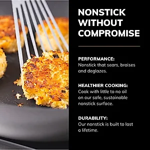 SCANPAN Professional Fry Pan Set - Includes 9.5” & 11” Fry Pans - Easy-to-Use Nonstick Cookware - Dishwasher, Metal Utensil & Oven Safe - Made in Denmark