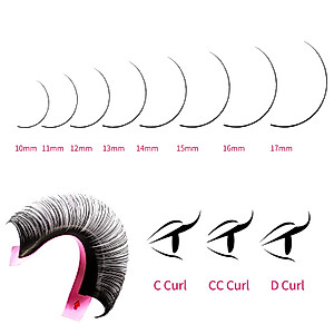 VEYES INC Cashmere Volume Lash Extensions C CC D DD LD L B J M Curl 0.03-0.20 thickness, Super Matte Black Individual Eyelashes Tray, Professional Supplies for Lash Techs (0.03 CC 15-20mm)