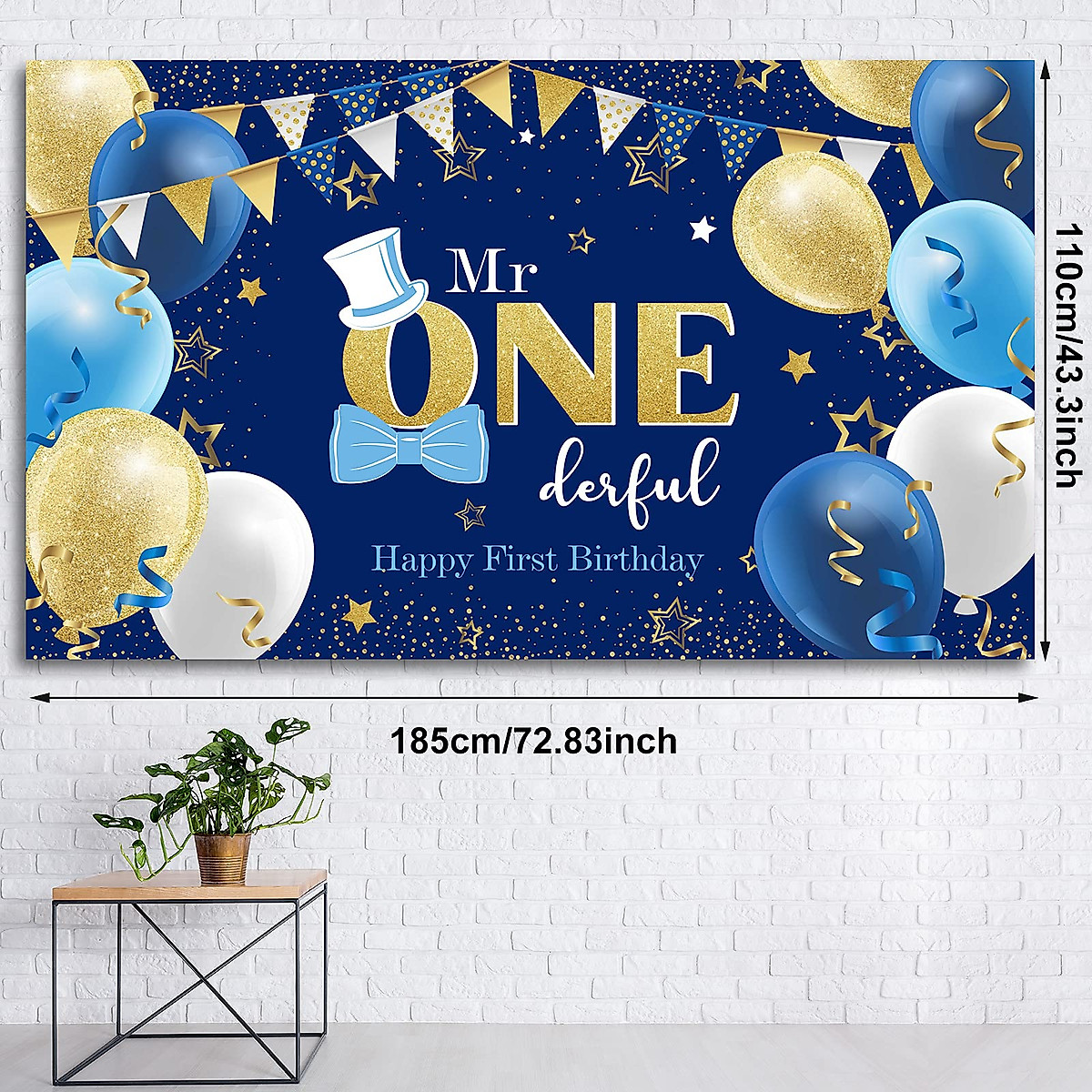 Irenare Boys 1st Birthday Decoration Mr. Onederful Birthday Party Supplies Boy 1st Birthday Backdrop Banner for Baby Toddler Little Man First Birthday Party Decor Photo Prop