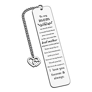 Mom Gift Bookmark from Daughter Son Birthday Gifts for Mother Mommy mom Mother's Day Gift for Mom from Teens Kids Valentines Day Gift for Mommy Mom Love You Mom Christmas Bookmarks from Daughter Son