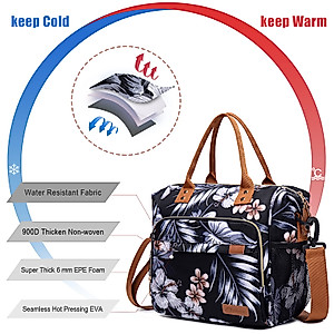 TuErCao Insulated Lunch Bag Women - Freezable Leakproof Mens Lunch Box for Work Office School - Reusable Adult Lunch Tote Bag Portable Waterproof Soft Side Cooler Bag for Travel Beach Picnic Camping