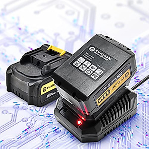 RUALION Cordless Leaf Blower: Electric Leaf Blower Battery Powered, 580CFM, 3-Speed Dial Electric Battery Blower with 2 * 20V 3.0Ah Battery for Lawn Care | Patio | Garage