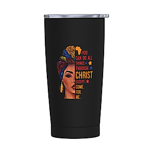 Yipaidel 20oz Inspirational Travel Coffee Mug for African American Women - Tribal Design with Uplifting Quotes, Gift for Sister, Mom, Best Friend, Coworker, Ideal Mothers Day Gift from Daughter