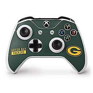 Skinit Decal Gaming Skin Compatible with Xbox One S Controller - Officially Licensed NFL Green Bay Packers Green Performance Series Design