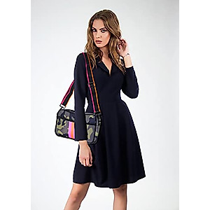 BYMEE Neoprene Crossbody Bag Unisex Casual Camera Bag with Adjustable Strap (Green Camouflage)