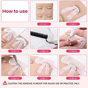 Pretty memory Lash Extension Supplies Eyelash Extension Kit, Lash Mannequin Head with Removable Eyelids Silicone Practice Set for Makeup and Eyelash Graft