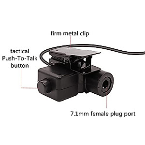 WODASEN Tactical U94 PTT Adapter Push to Talk Button Walkie Talkie Headset Connector Cable for Baofeng UV-3R UV-5R BF-888S Kenwood TK-308 TK-320 TK-2312 TK-3212 2 Pin Jack Two Way Radio Civilian Type