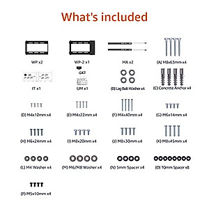 Amazon Basics Low Profile TV Wall Mount with Horizontal Post Installation Leveling for 32-Inch to 86-Inch TVs