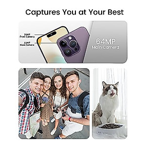 ExAchat A14 Pro Max 5G Smartphone Unlocked,6.82" FHD+ Display 120HzD 6GB+256GB Android13 PhoneUnlocked 64MP Camera 6800mAh Dual SIM Cell Phone with Headset/GPS/Fingerprint/Face ID