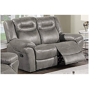 Hollywood Decor Odder Power Recliner Sofa Featuring Built-in USB Charger in Slate Gray Breathable Leatherette